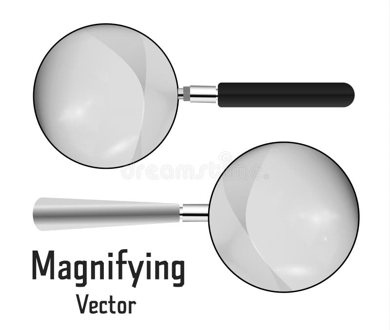 Set of Realistic Magnifier. Magnifying Glass Tool for Research and ...