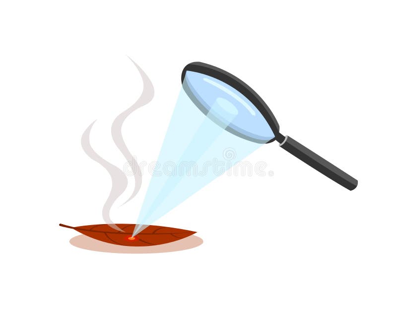 Magnifying Glass is Combining Light into One Point To Dry Leaves Can ...