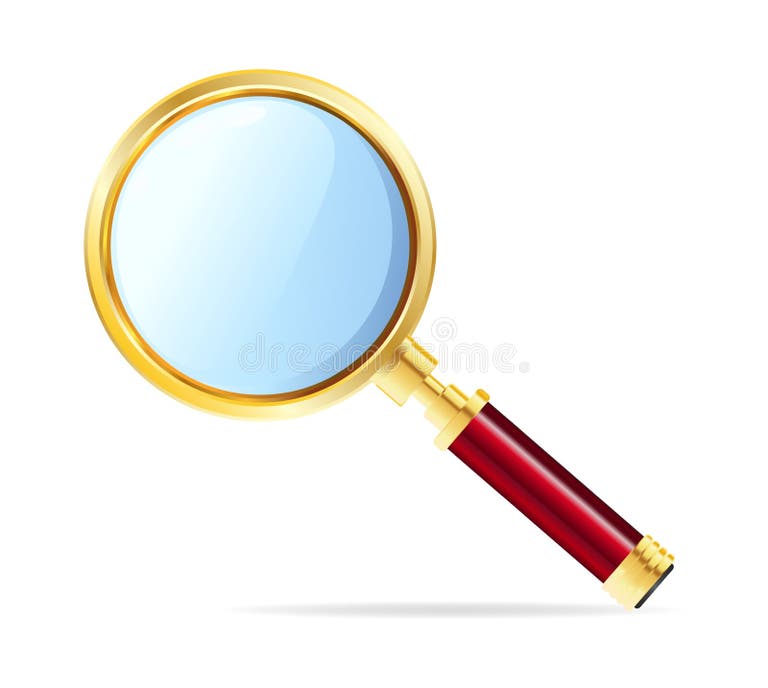 Realistic Gold Magnifying Glass Stock Illustrations – 262 Realistic ...