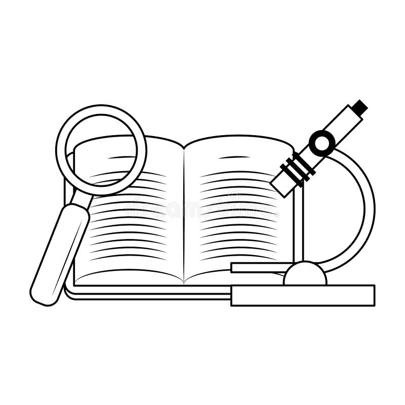 Magnifying Glass Over Book Stock Illustrations – 268 Magnifying Glass ...
