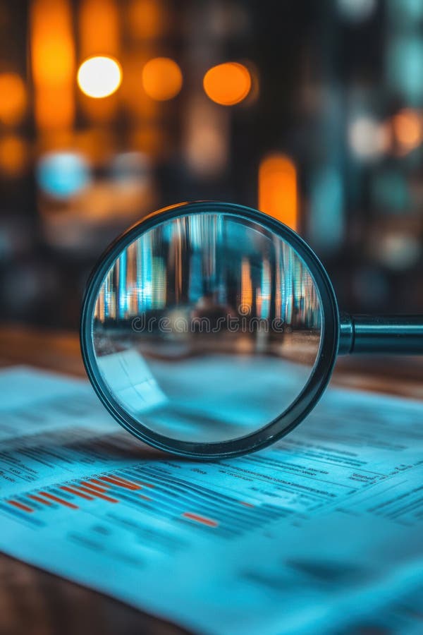 Magnifying Glass Analysis, a Magnifying Glass on a Document Reveals ...