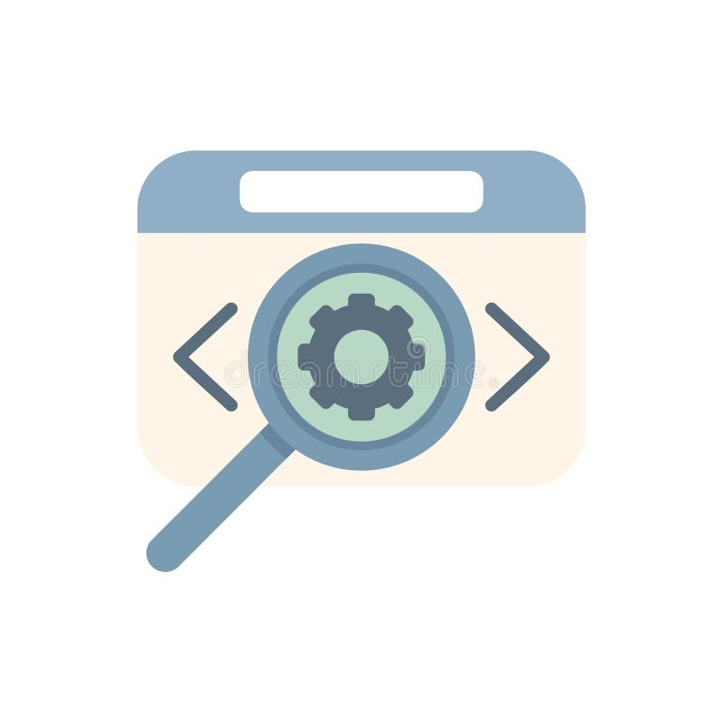 Magnifying Glass Analyzing Code in Web Development Interface Stock ...
