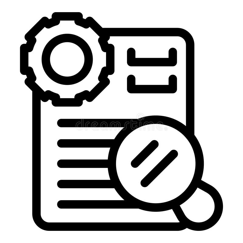 Magnifying Glass Analyzing Document with Gear Representing Project ...