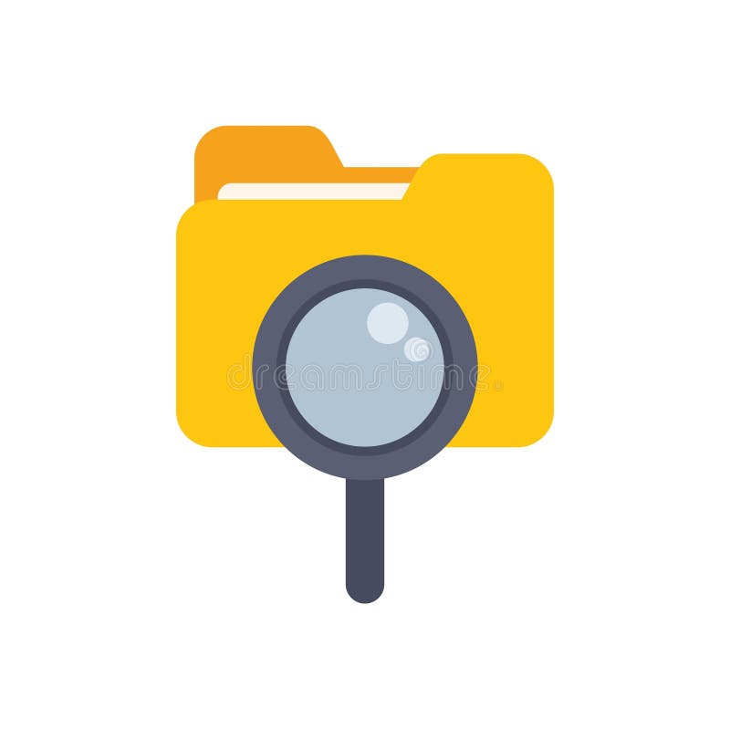 Magnifying Glass Inspecting Folder with Important Documents Stock ...