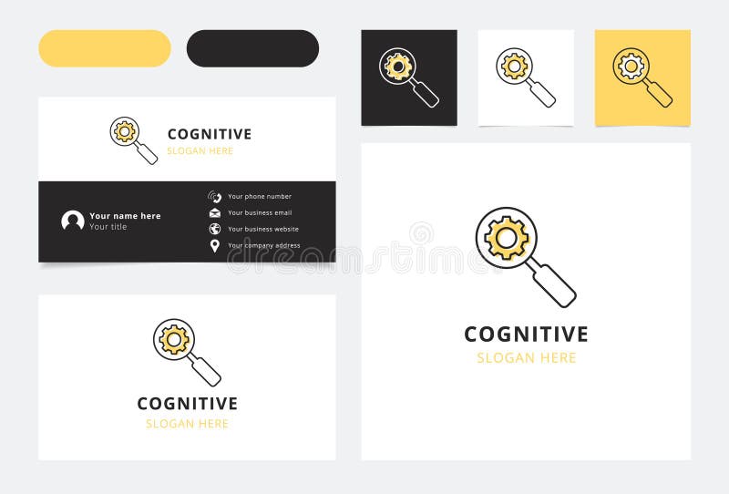 Magnifying Glass Analyzing a Gear: a Logo for Cognitive Processes Stock ...