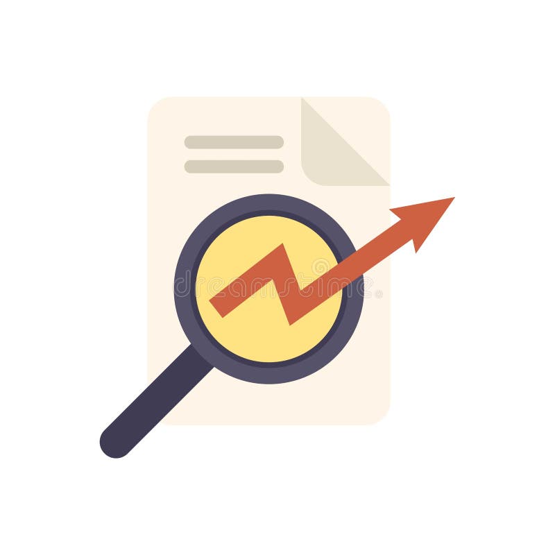 Magnifying Glass Analyzing Growing Business Graph on a Document Stock ...