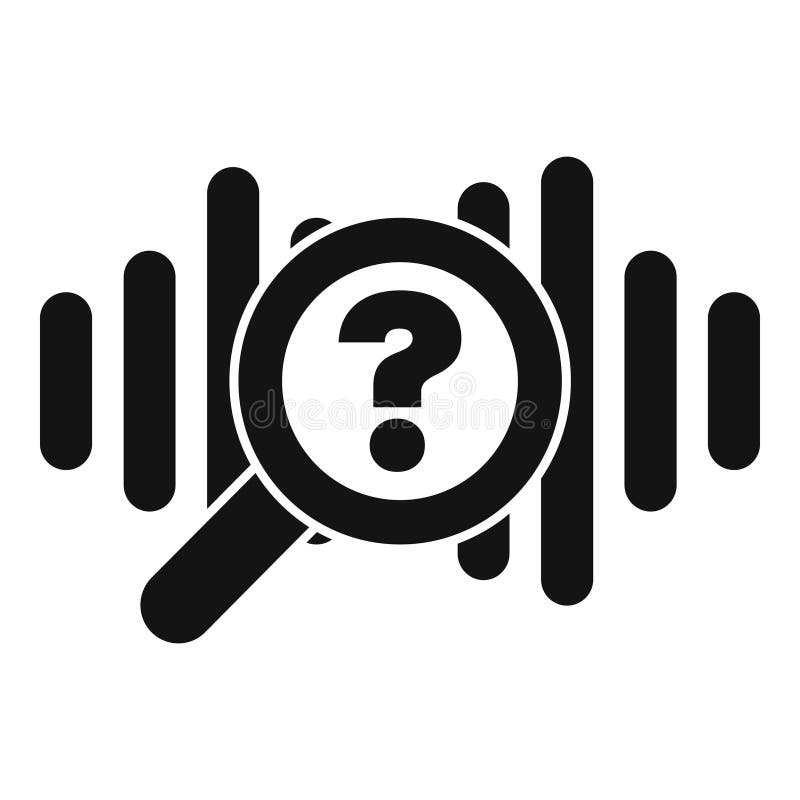 Magnifying Glass Analyzing Sound Wave with Question Mark Symbol Stock ...