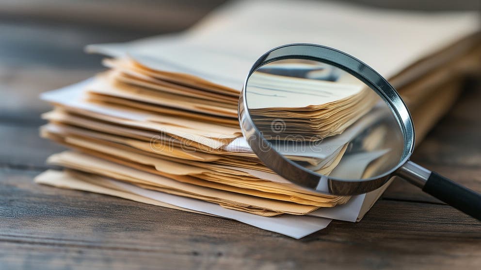 Magnifying Glass and the Ancient Magic Book Stock Photo - Image of gold ...
