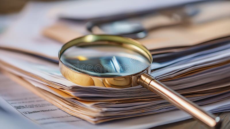 Magnifying Glass and the Ancient Magic Book Stock Image - Image of lens ...