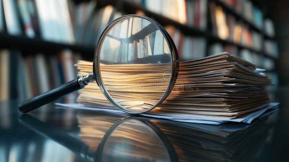 Magnifying Glass and the Ancient Magic Book Stock Image - Image of ...