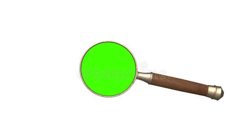 Magnifying Glass Animation on White Background with Green Screen Stock ...