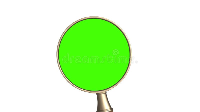 Magnifying Glass Animation on White Background with Green Screen Stock ...