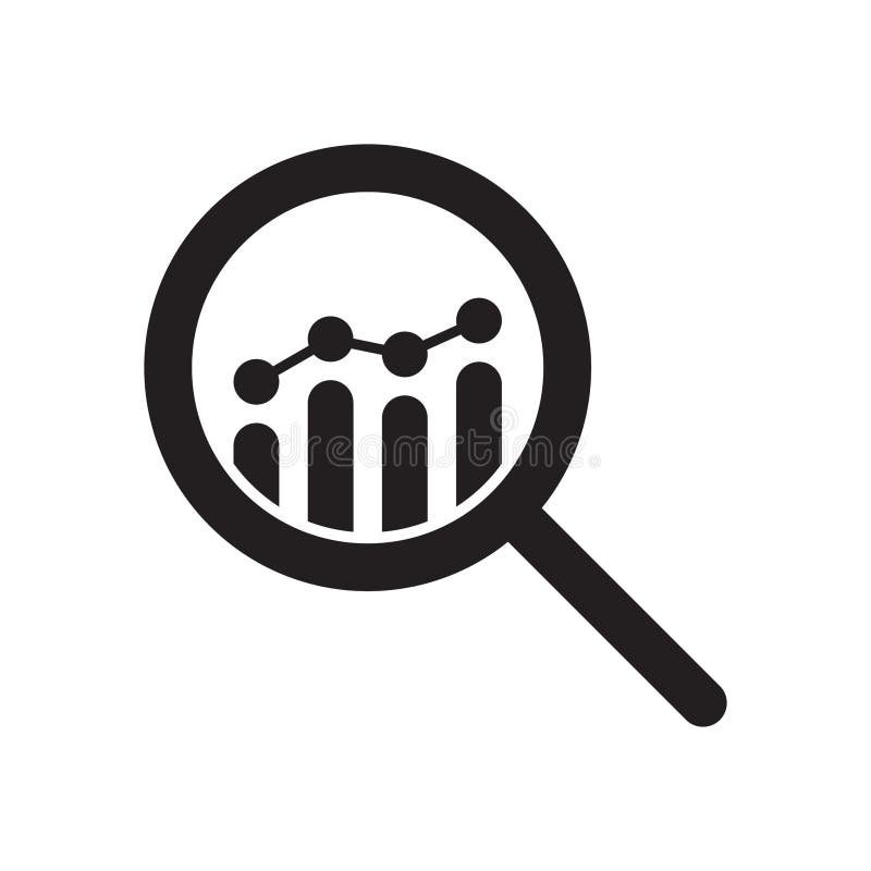 Analytic Vector Icon - Magnifying Glass with Bar Chart Stock ... Analytic Vector Icon - Magnifying Glass with Bar Chart Stock ...