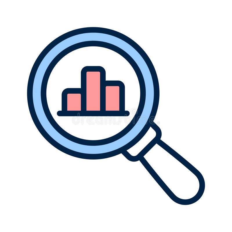 Magnifying Glass with a Bar Chart for Product Analysis Stock Vector ...