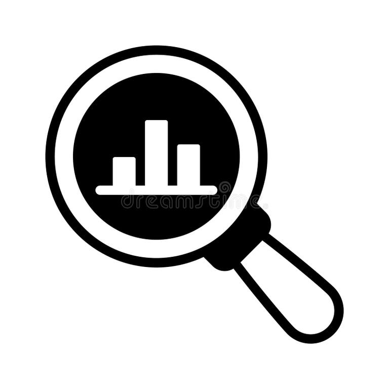 Magnifying Glass with a Bar Chart for Product Analysis Stock Vector ...