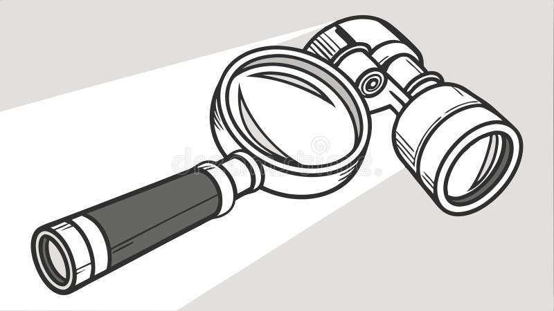 Magnifying Glass and Binoculars, Search and Exploration Tools Vector ...