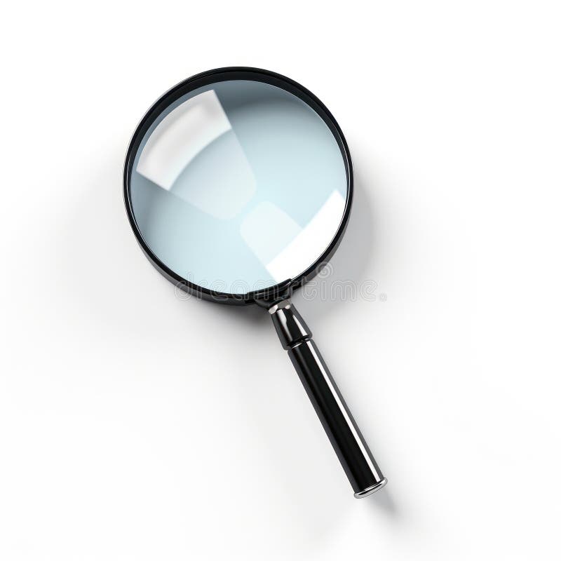 Magnifying Glass with Black Handle on Isolated Background. Professional ...