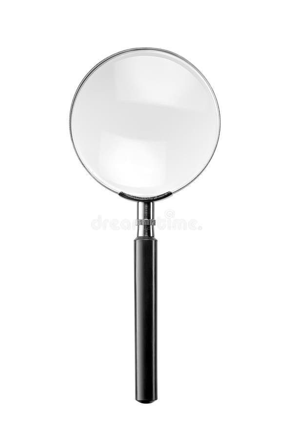 Magnifying Glass with Black Handle Isolated on White Stock Image ...