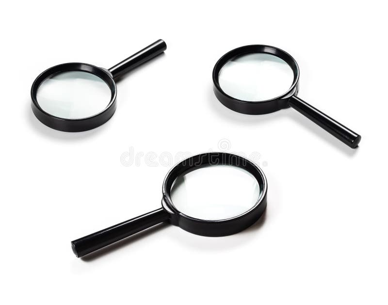 Magnifying Glass with Black Handle on White Background. Closeup Photo ...