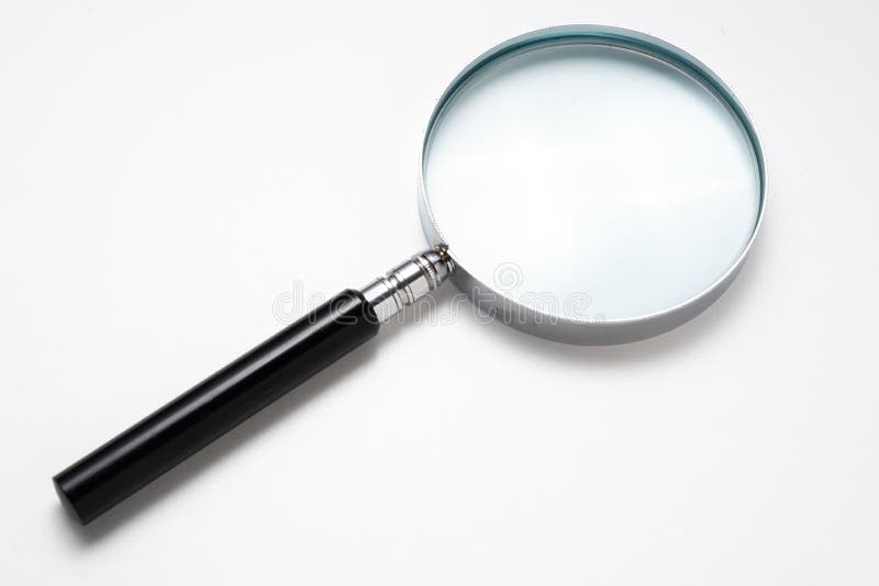 Magnifying Glass with Black Handle on a White Background Stock Image ...