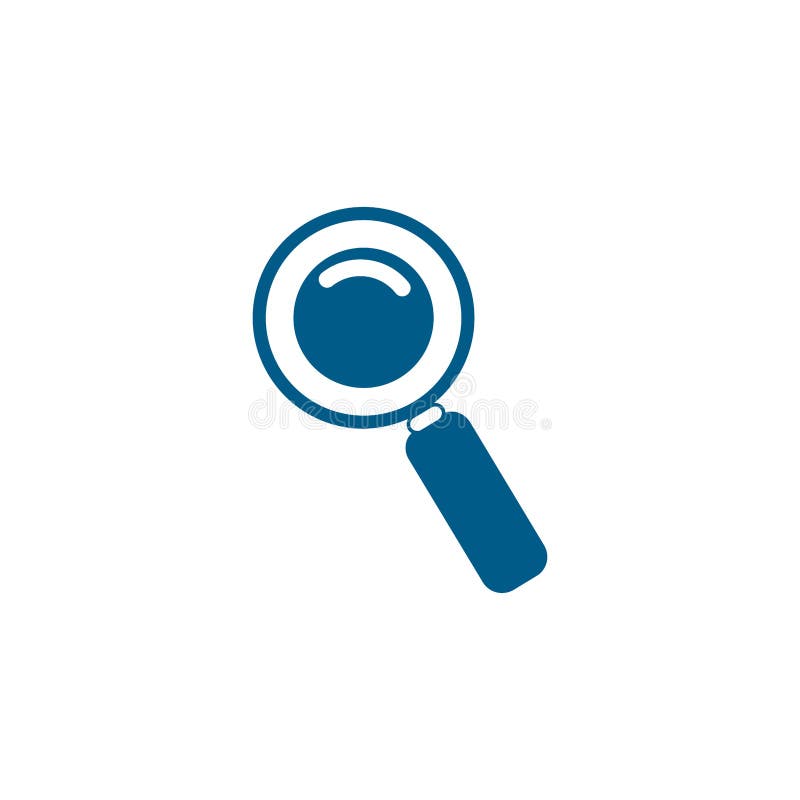 Magnifying Glass Icon on Blue Background. Blue Flat Style Vector ...