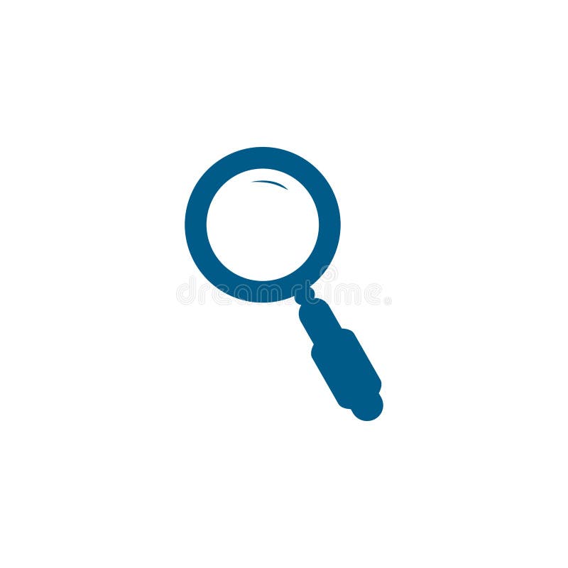 Magnifying Glass Blue Icon on White Background. Blue Flat Style Vector ...