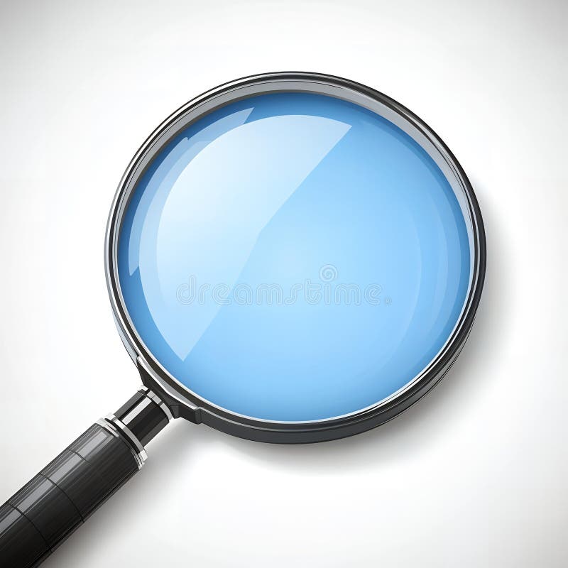 Magnifying Glass with Blue Lens Stock Illustration - Illustration of ...
