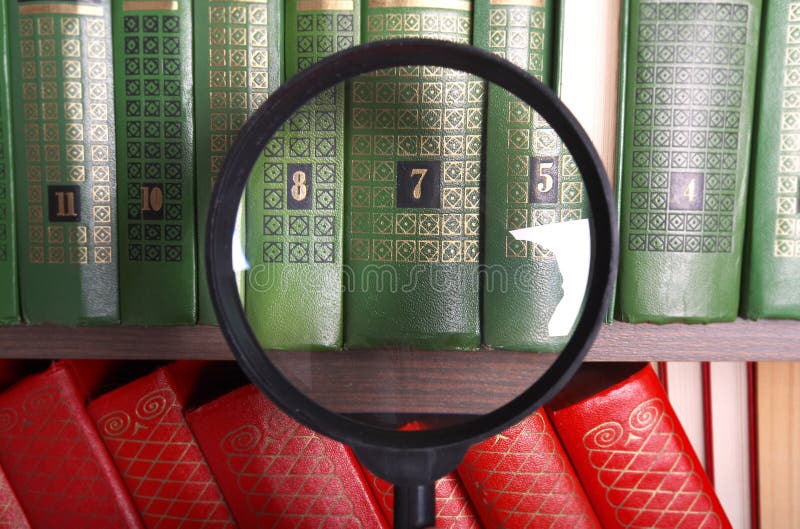 Magnifying Glass and the Book Stock Photo - Image of collection ...