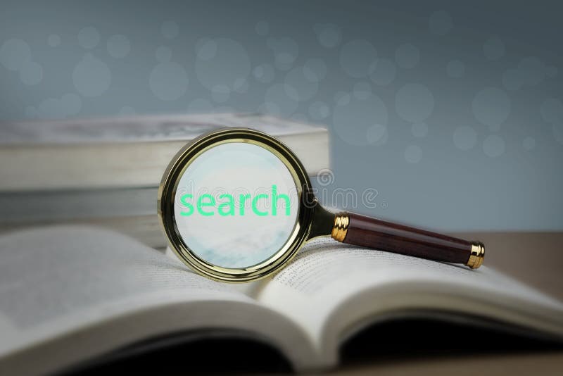 Magnifying Glass on a Book, the Concept of Finding or Searching for an ...
