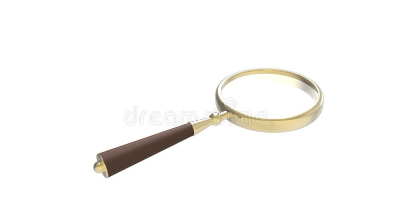 Magnifying Glass with Brown Handle Stock Illustration - Illustration of ...