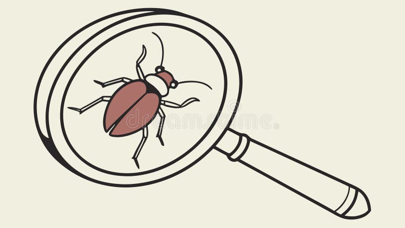 Magnifying Glass with Bug, Detailed Observation, Vector Design ...