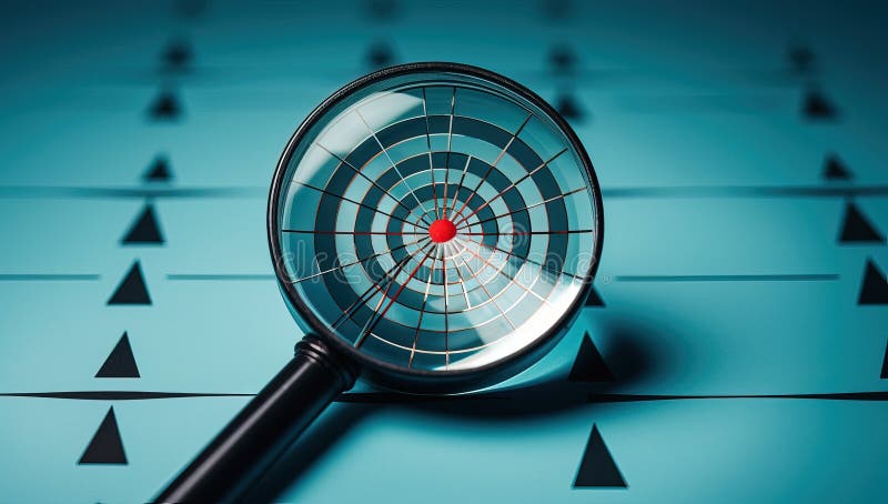 Magnifying Glass on the Business Chart Stock Illustration ...