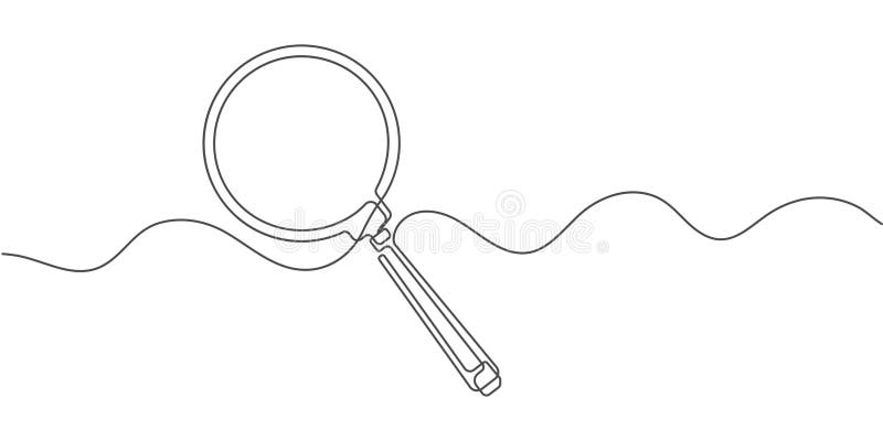 Magnifying Glass. Business Concept. Continuous Line Drawing of ...