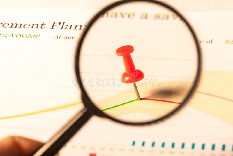 Magnifying Glass and Business Growth Stock Photo - Image of diagram ...