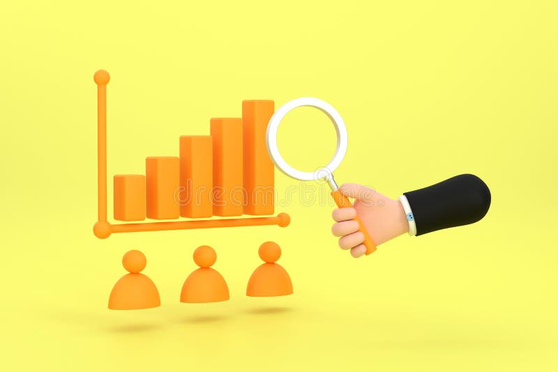 Magnifying Glass and Business Man and Ability Graph Pictogram Stock ...