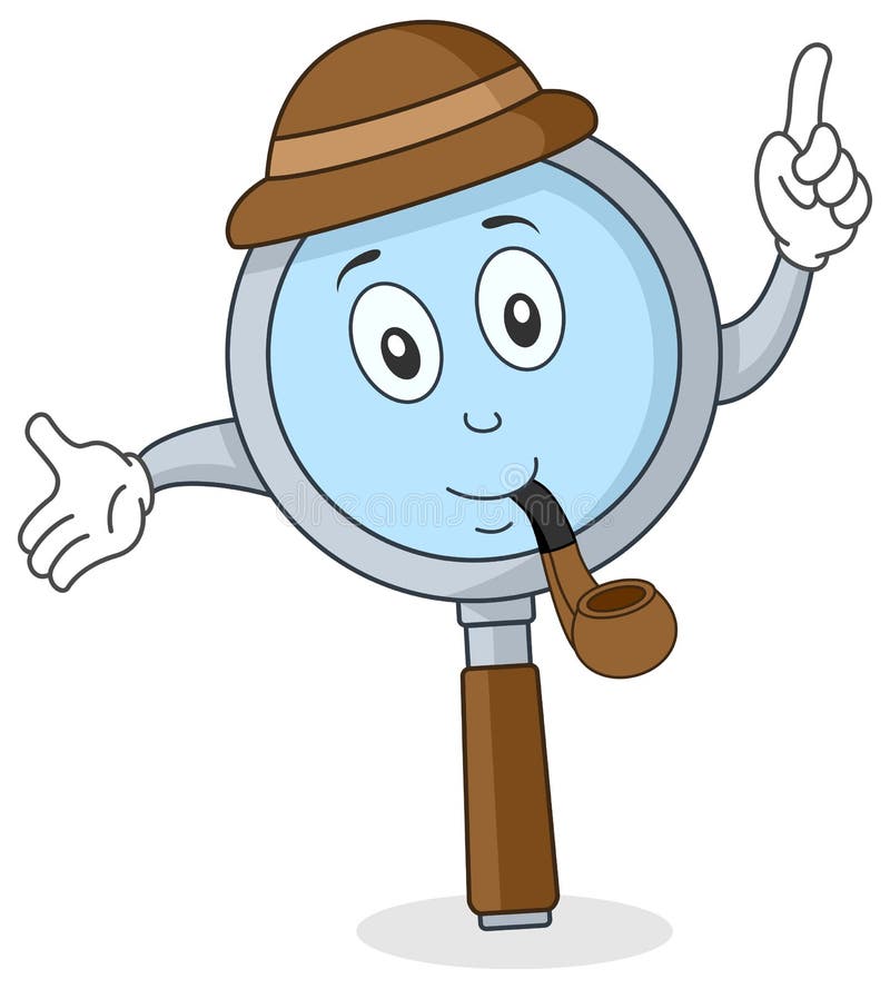 Cartoon Using Magnifying Glass