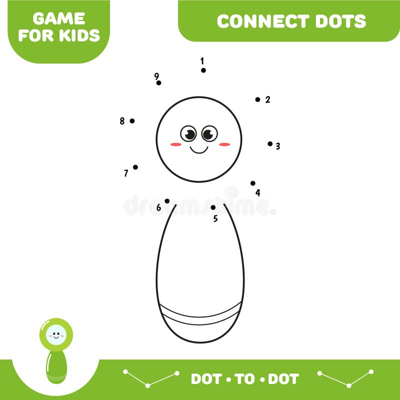 Magnifying Glass Character. Connect Dots for Kids. Dot To Dot ...