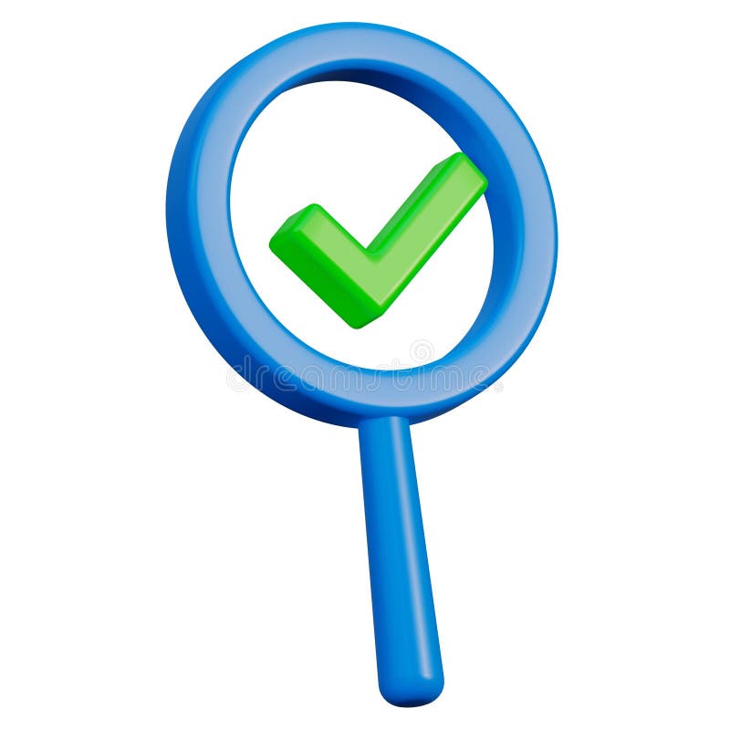 Magnifying Glass with a Check Mark. Find the Answer To the Question ...
