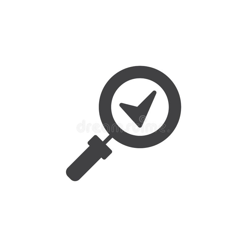 Magnifying Glass with Check Mark Vector Icon Stock Vector ... Magnifying Glass with Check Mark Vector Icon Stock Vector ...