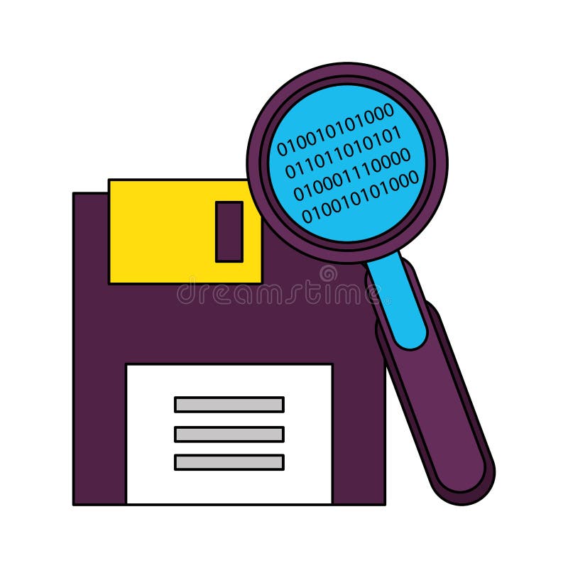 Magnifying Glass Checking System Cartoon Stock Vector - Illustration of ...