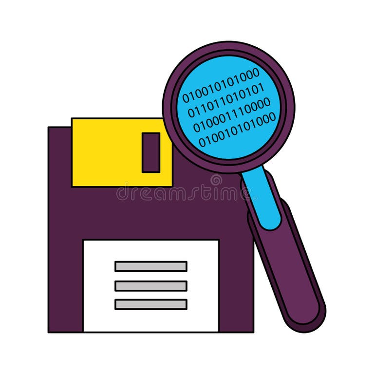 Magnifying Glass Checking System Cartoon Stock Vector - Illustration of ...