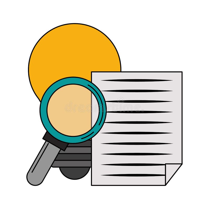 Magnifying Glass Checking System Cartoon Stock Vector - Illustration of ...
