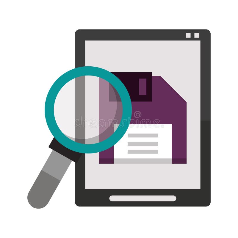 Magnifying Glass Checking System Cartoon Stock Vector - Illustration of ...