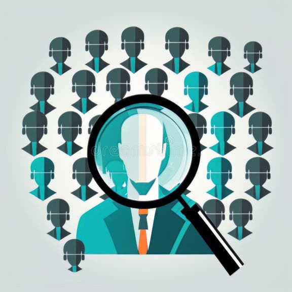 Magnifying Glass Choosing a Candidate. Human Resources Concept Stock ...