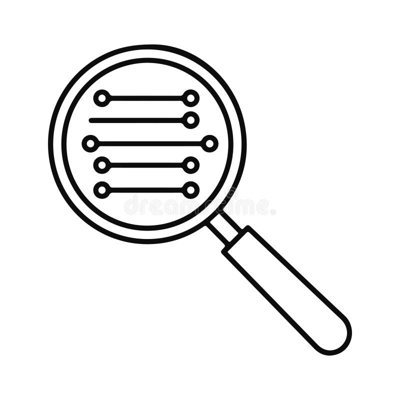 Magnifying Glass on Circuit Board. Technology Research Concept Stock ...