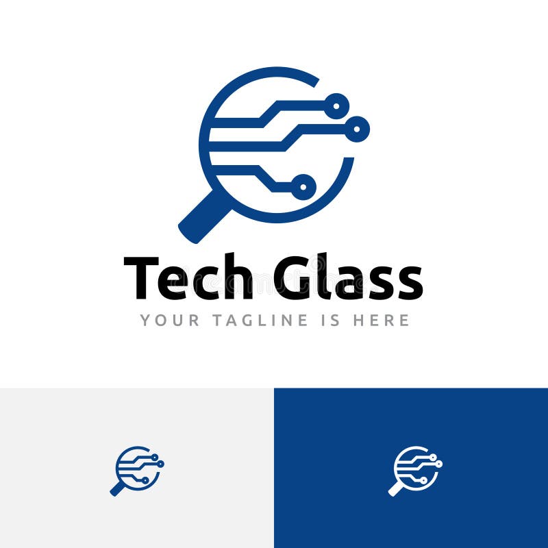 Magnifying Glass Circuit Electronic Computer Technology Logo Stock ...