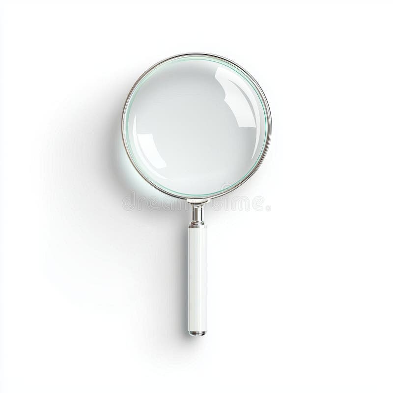 Magnifying Glass with Clear Lens on White Background for Close ...