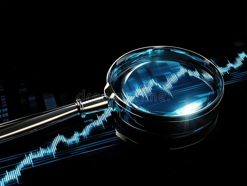 A Magnifying Glass is Closely Examining a Graph Displayed on a Piece of ...