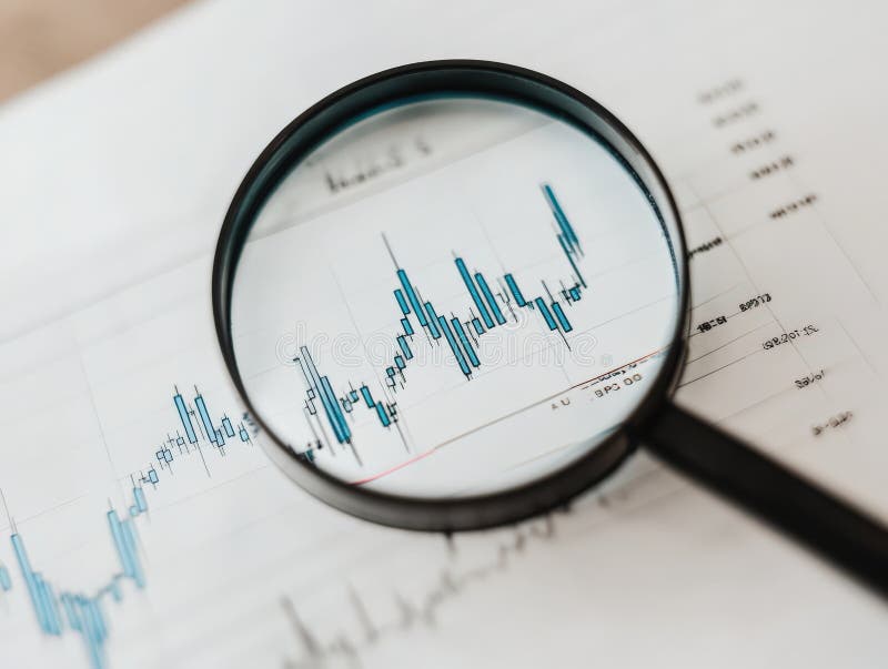 A Magnifying Glass is Closely Examining a Graph Displayed on a Piece of ...