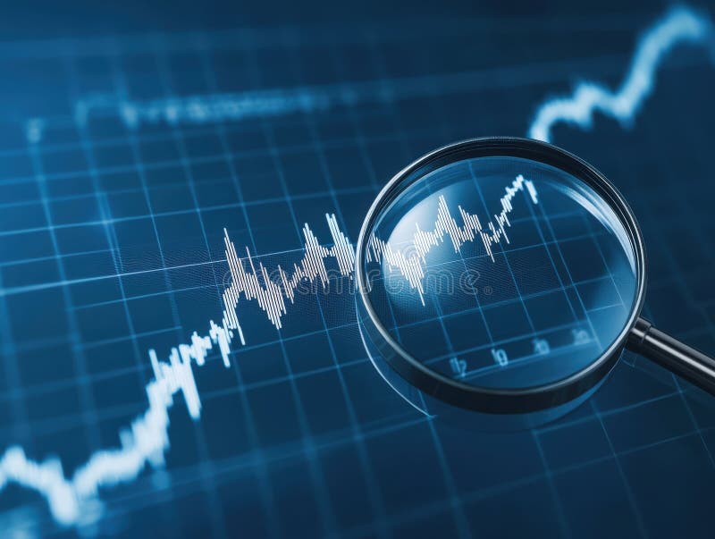 A Magnifying Glass is Closely Examining a Graph Displayed on a Piece of ...